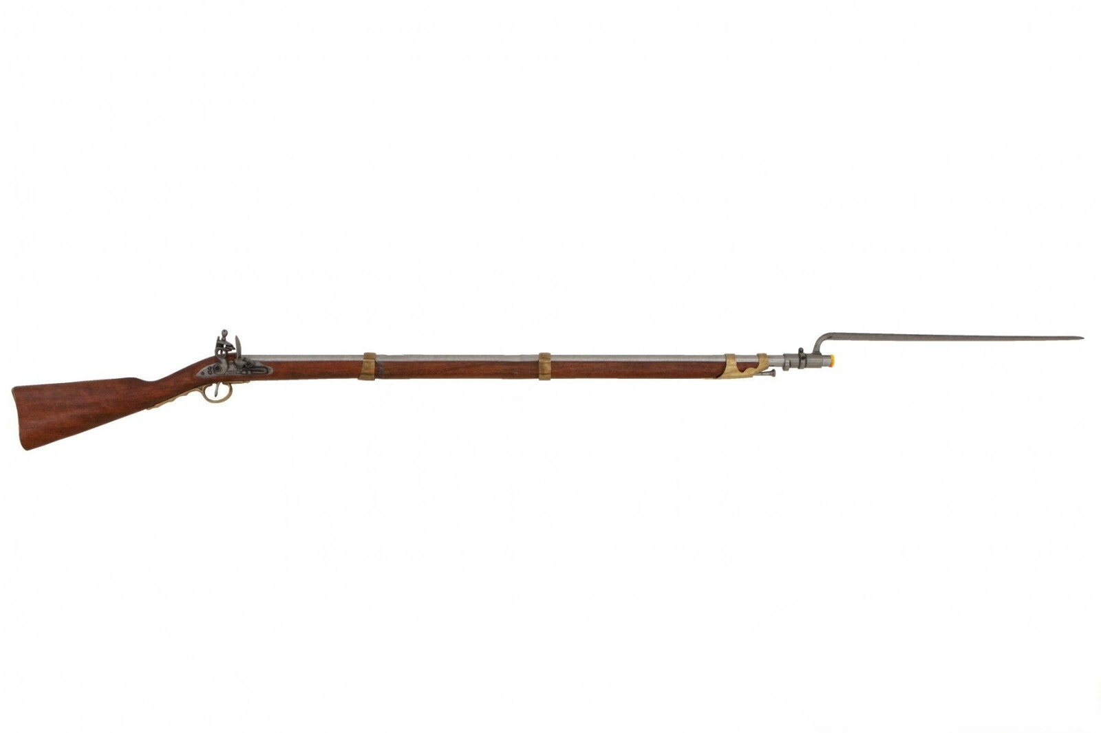 Denix Charleville Non-Firing Flintlock Long Rifle With Bayonet, Wood ...