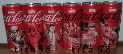 COCA-COLA Coke MARVEL DEADPOOL WOLVERINE LOKI SHE-HULK THANOS CPT.AM ...