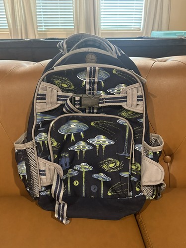 Pottery Barn Kids SMALL GLOW IN THE DARK UFOs Backpack Book Bag Space ...