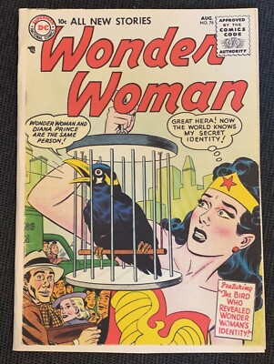 Wonder Woman #76 Aug 1955 coverless w/ copied cover / very nice reader ...