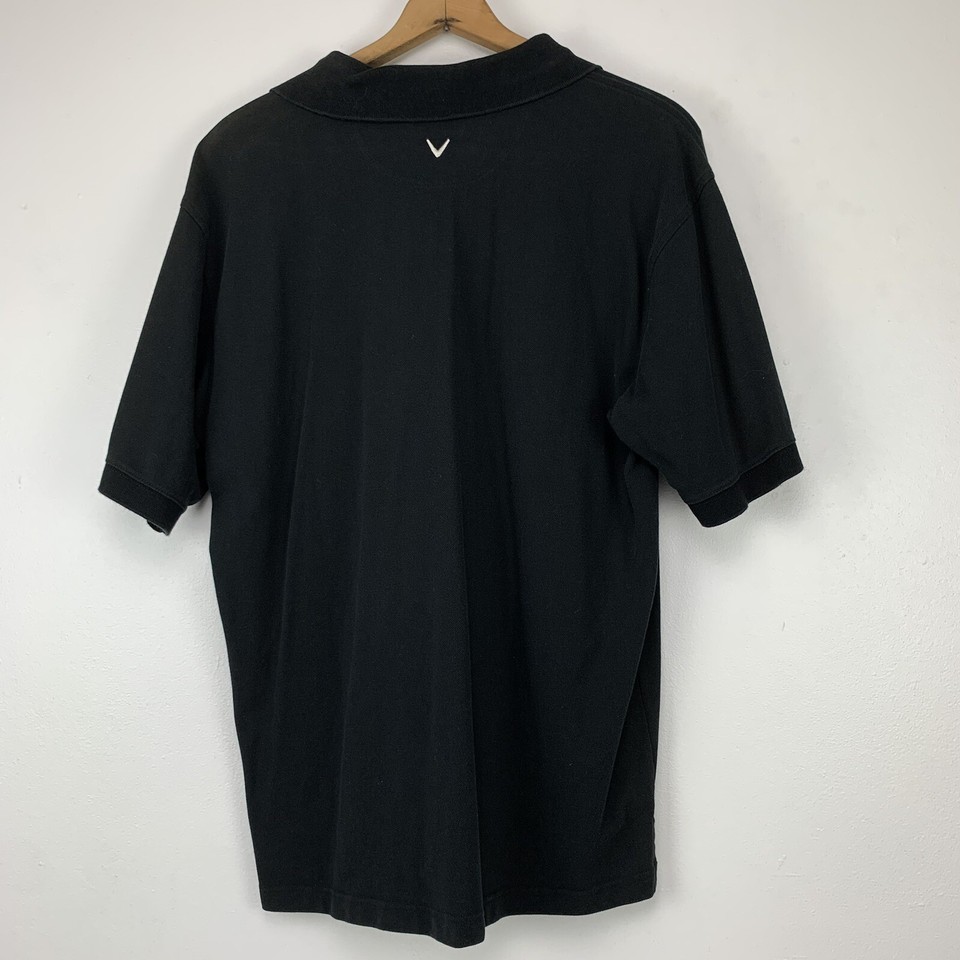 Callaway Shirt Mens Large Golf Polo Black Combed Cotton Logo ...