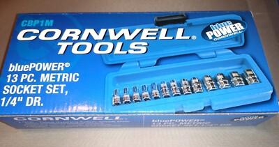 Cornwell Tools Blue Power 13pc. Socket Set 1/4" Dr. Metric | eBay