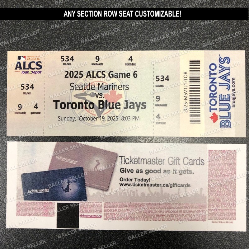 2025 AL Championship Series Souvenir Ticket Blue Jays Mariners ALCS ...