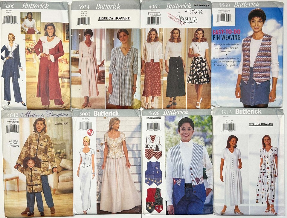 Lot of 75 Butterick Patterns 1990s for Women Mixed Sizes Uncut | eBay
