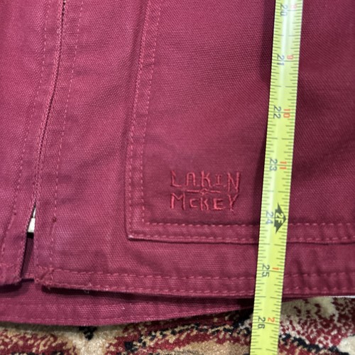 Lakin McKey Vest Women’s Med Dark Red Canvas Sherpa Lined Full Zip Work ...