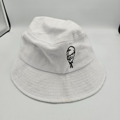 KFC White Fleece Bucket Hat Colonel Sanders Logo Fast Food Merchandise ...