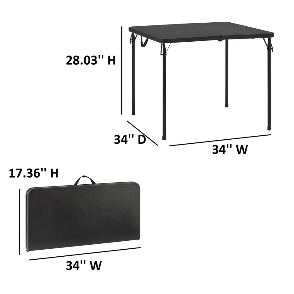 Stylish Square Resin Fold-In-Half Table In/Outdoor Serving Furniture ...