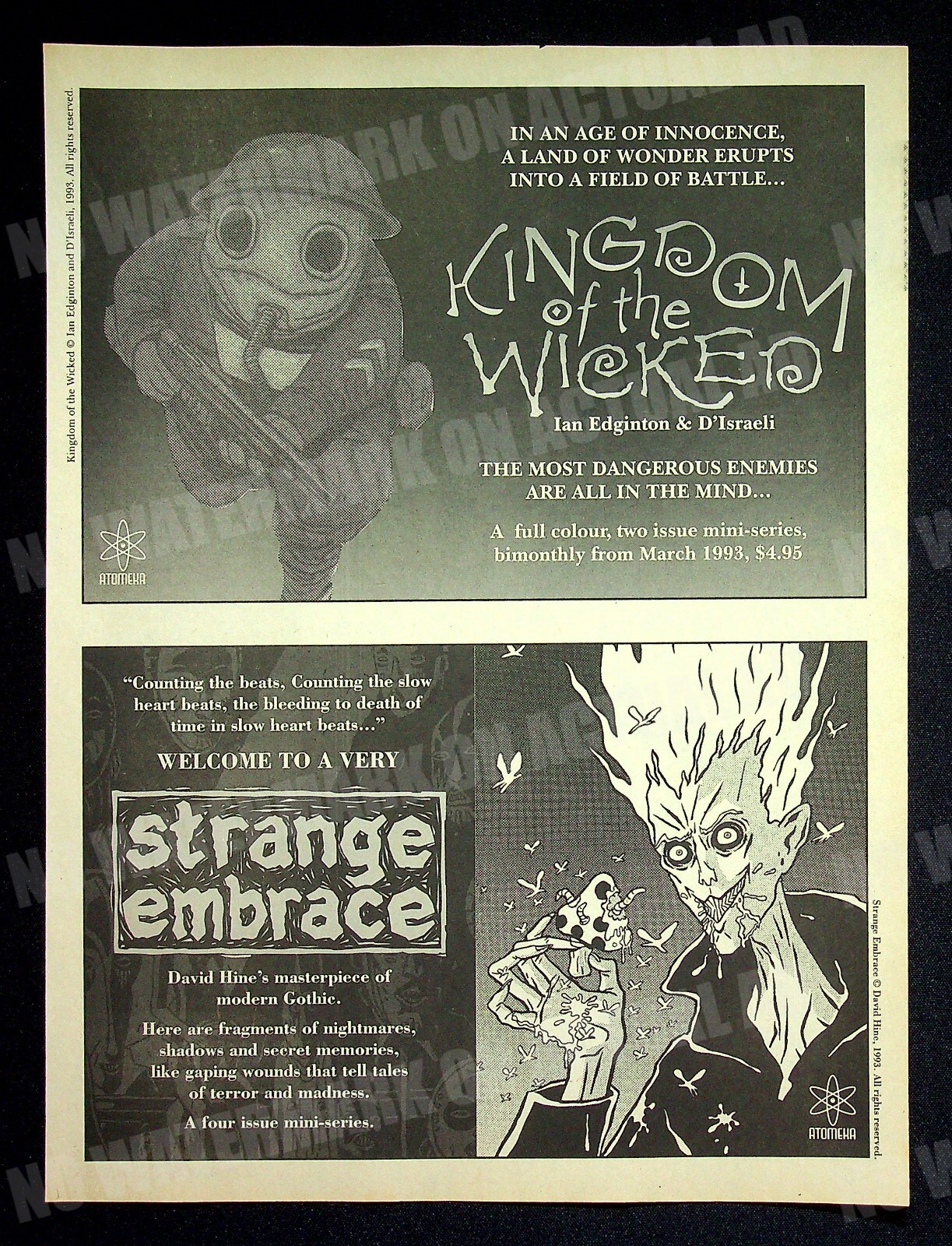 Kingdom of the Wicked + Strange Embrace Atomeka Horror Comics Print ...