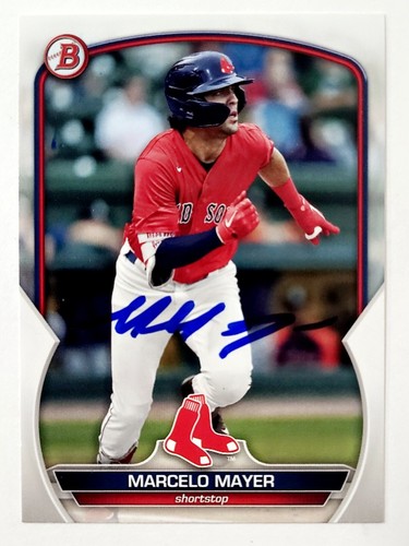 2023 Bowman Paper #BP-107 Marcelo Mayer Signed Auto ON Card Red Sox AAC ...