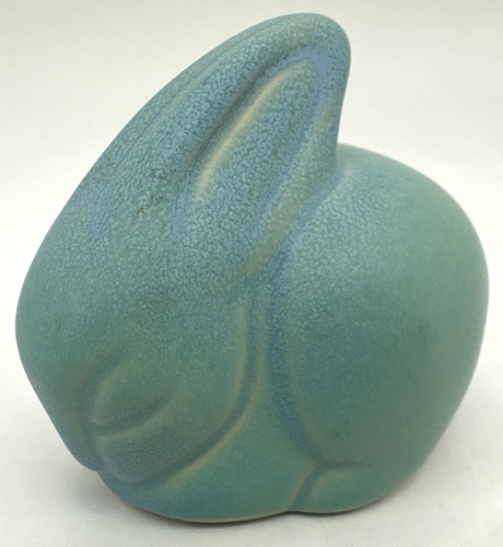 Van Briggle Pottery Bunny Rabbit Figurine Teal Blue Signed | eBay