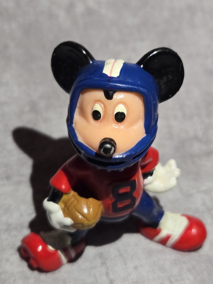 Vintage Disney Mickey Mouse Football Player #8 2.25" PVC Figure Cake ...