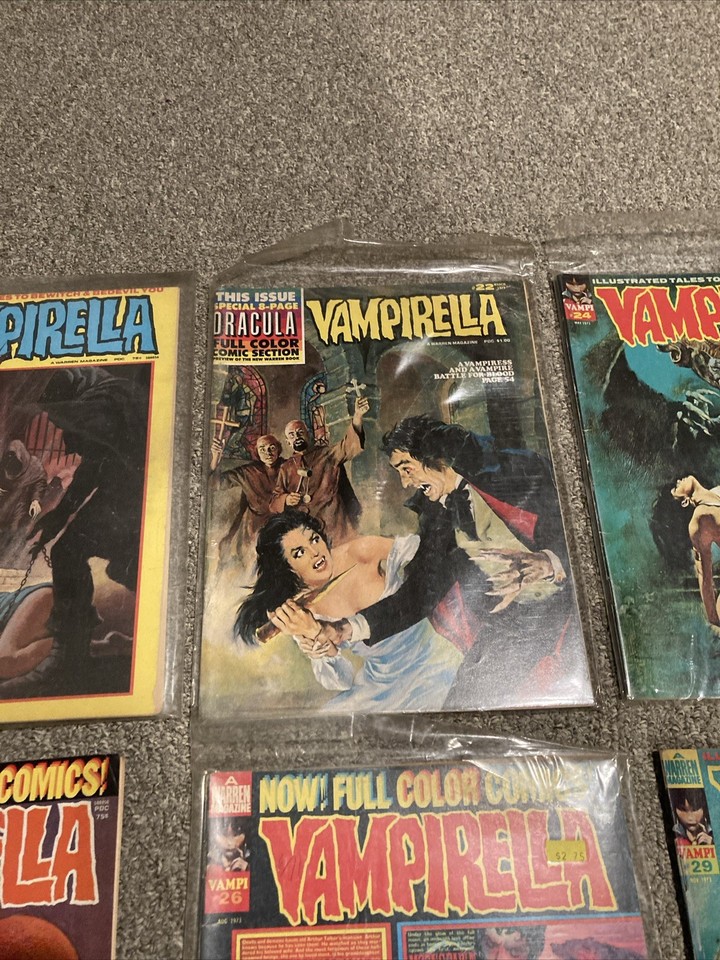 VAMPIRELLA Warren Comic Magazines Lot 20, 22, 24, 25, 26, 29 Readers | eBay