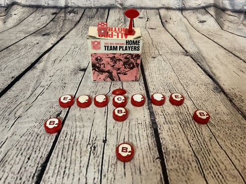VTG 1967 Ideal NFL All Pro Football Board Game Home Team Player Pieces ...