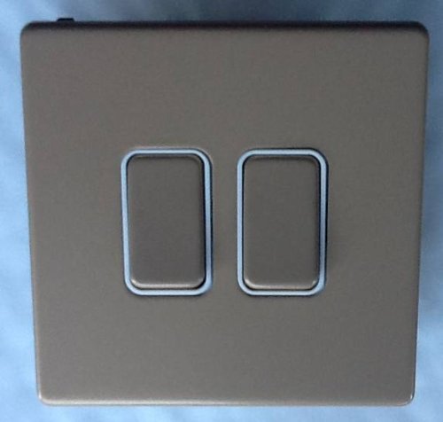 MK 2G SP 2 Way Light Switch - Champagne Gold white inserts K24372 CHM W ...