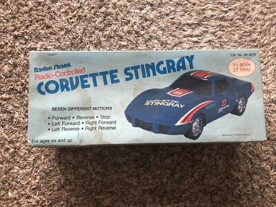 Vintage RC Radio Shack Corvette Stingray 1/14 Scale Car W/ Box Fully ...