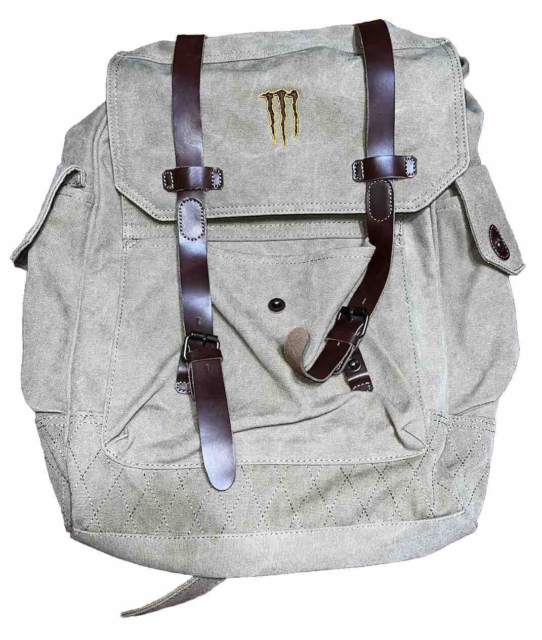 Heavy Duty Java Monster Energy Tan, Brown Canvas Leat… - Gem