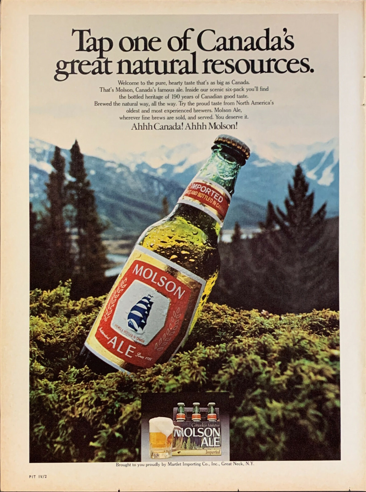 Vintage 1977 Molson Ale Canada's Great Natural Resource Print Ad ...