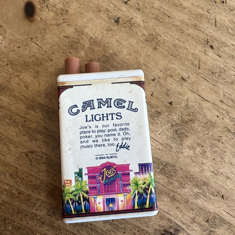 Vintage Camel Lights Fluid Cigarette Lighter Eddie Joe's Place-Bottom ...