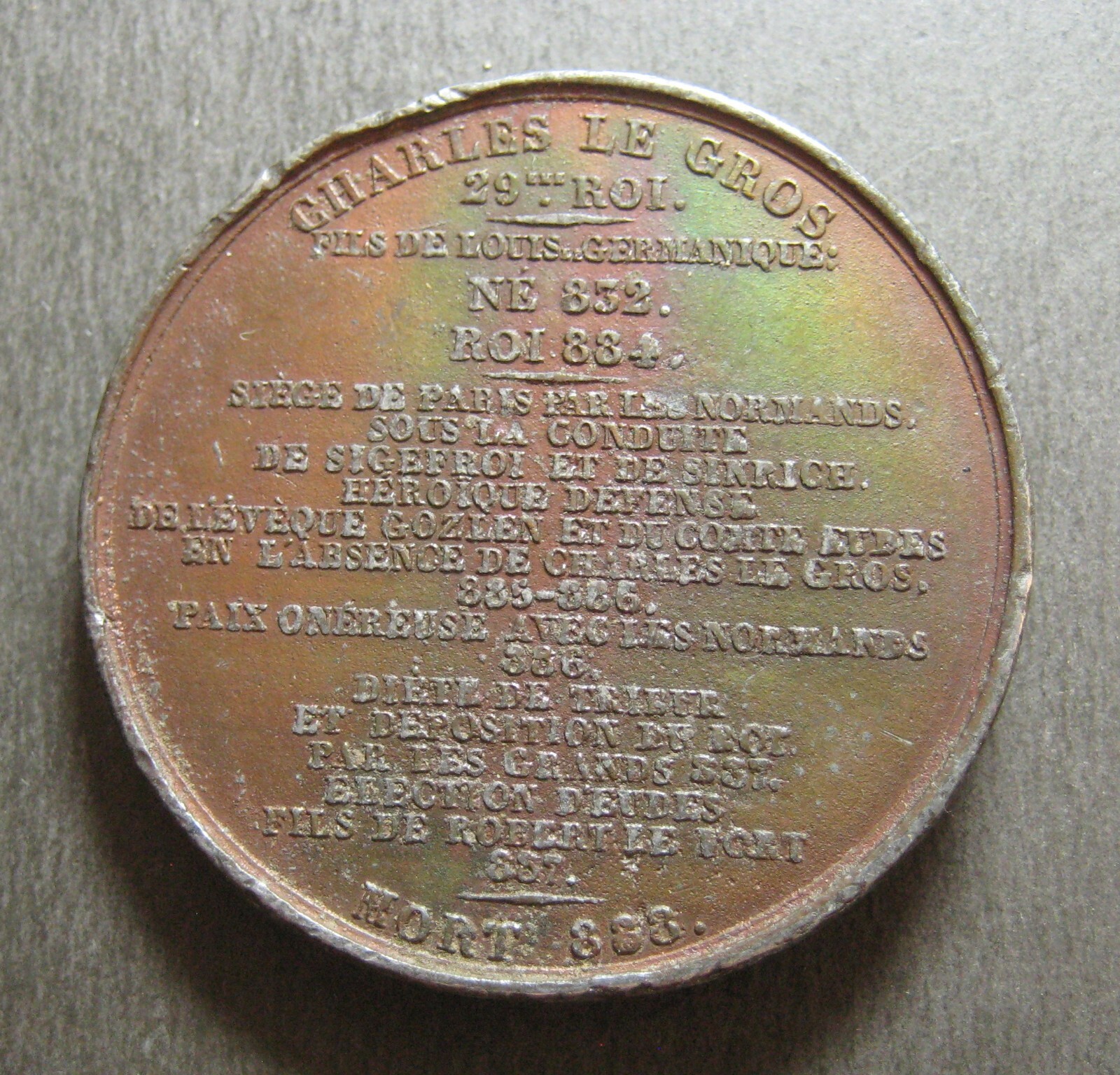 1839 King Charles Medal by Caque - Kings of France Series #29 - Roi de ...