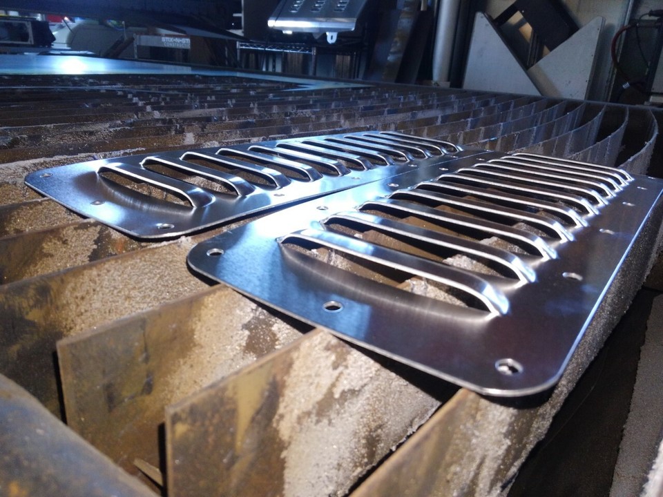 Pair 4" Louvered Aluminum Bolt-on panel kit Hood Cooling Jeep louver ...
