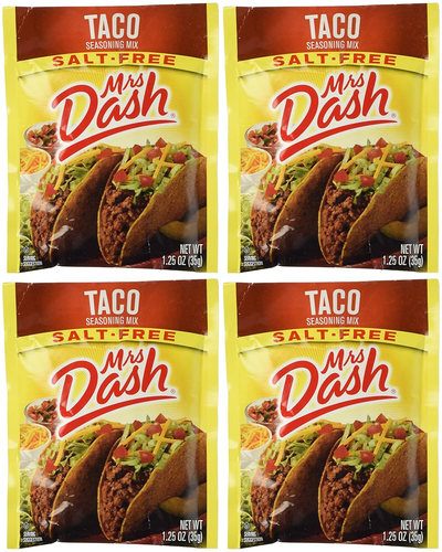 Mrs Dash Salt Free Taco Seasoning Mix (1.25 Oz Packets) 4 Pack ...