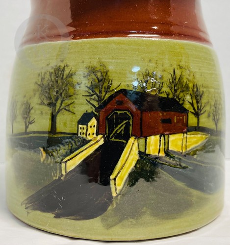 2009*Eldreth Pottery*Redware*Red Ware*Covered Bridge*Crock*24110F S218 ...