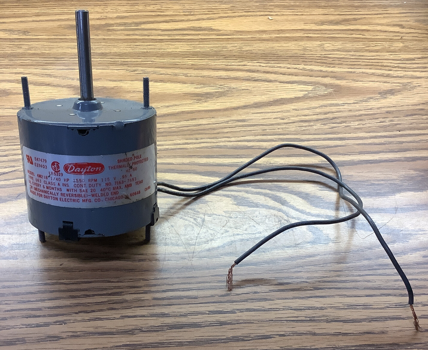 Used 4M218 Dayton Shaded Pole Motor E47479 1/20 HP 1550 RPM 115 V | eBay