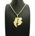 NEW RUFF RYDERS 'R' PENDANT & 24" BOX/CUBAN/ROPE CHAIN HIP HOP NECKLACE ...