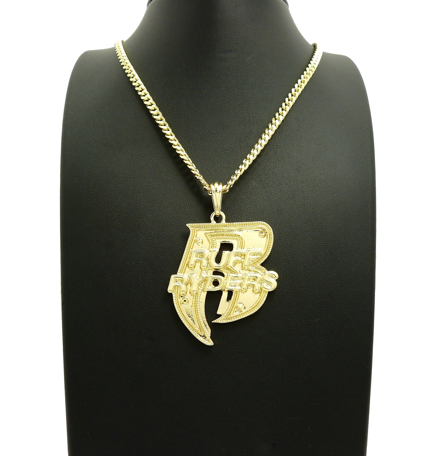 NEW RUFF RYDERS 'R' PENDANT & 24" BOX/CUBAN/ROPE CHAIN HIP HOP NECKLACE ...