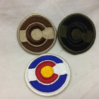 Vtg Military Patch lot (3) Colorado Army National Guard Subdued Desert ...