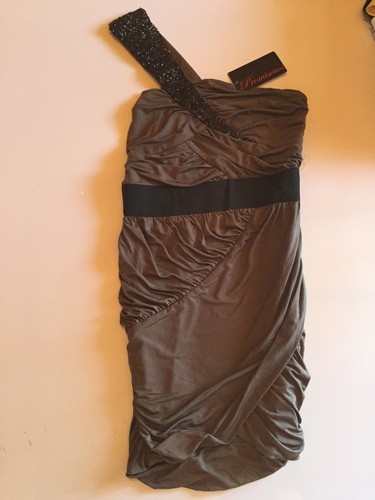 BNWT Stunning Promiscuous Brown One Shoulder Dress - Size 10 [Also Suit ...