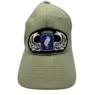 Vintage Airborne Hat Cap Beige Black Blue Strap Back Trucker Adult Men ...