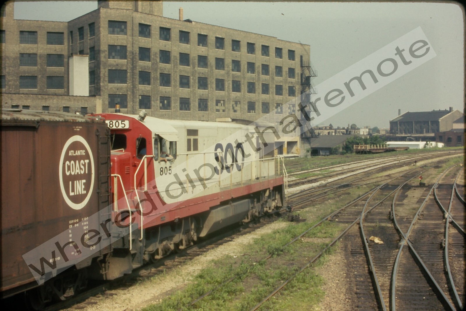 Original Slide Soo Line SOO No. 805 GE U30C Western Ave. Chicago 7-1969 ...