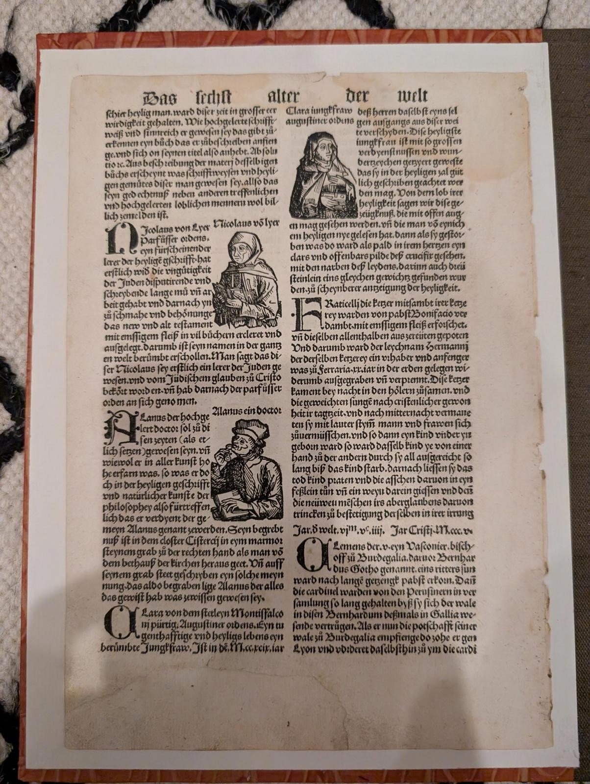 1496 Nuremberg Chronicle Original Leaf – German Incunable with Multiple ...