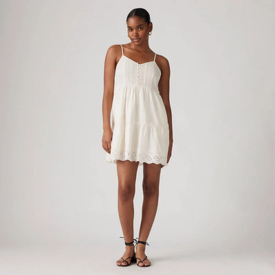 Levi's Women's Cora Sleeveless Mini Dress - Whisper White L: Cotton, V ...