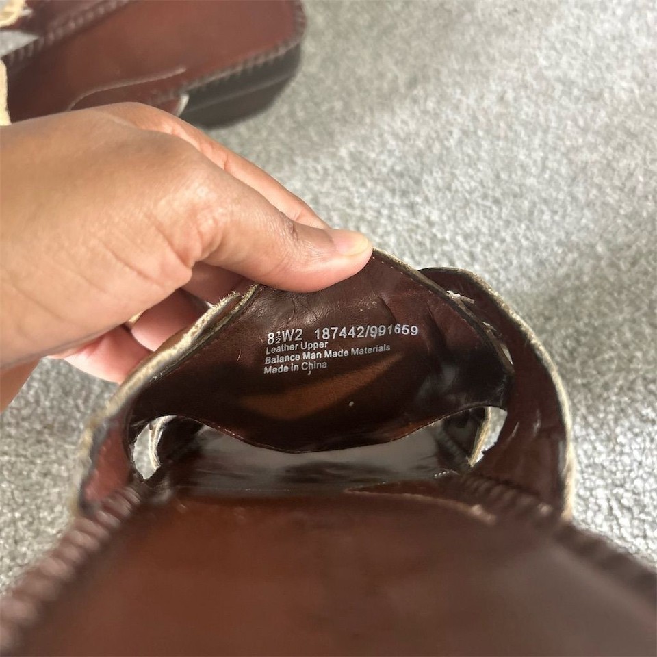 Auditions Women's Brown Woven Leather Slide Sandals Casual Summer. Size ...