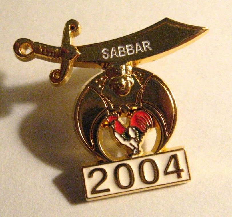 Sabbar Shrine Center Lapel Pin - 2004 Tucson Arizona Shriners Sword ...