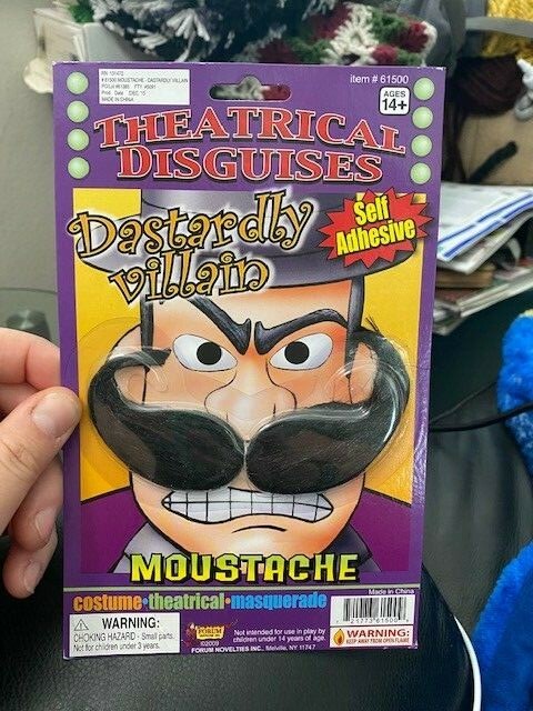 Dastardly Villain Moustache Cartoon Halloween Costume Accessory New ...