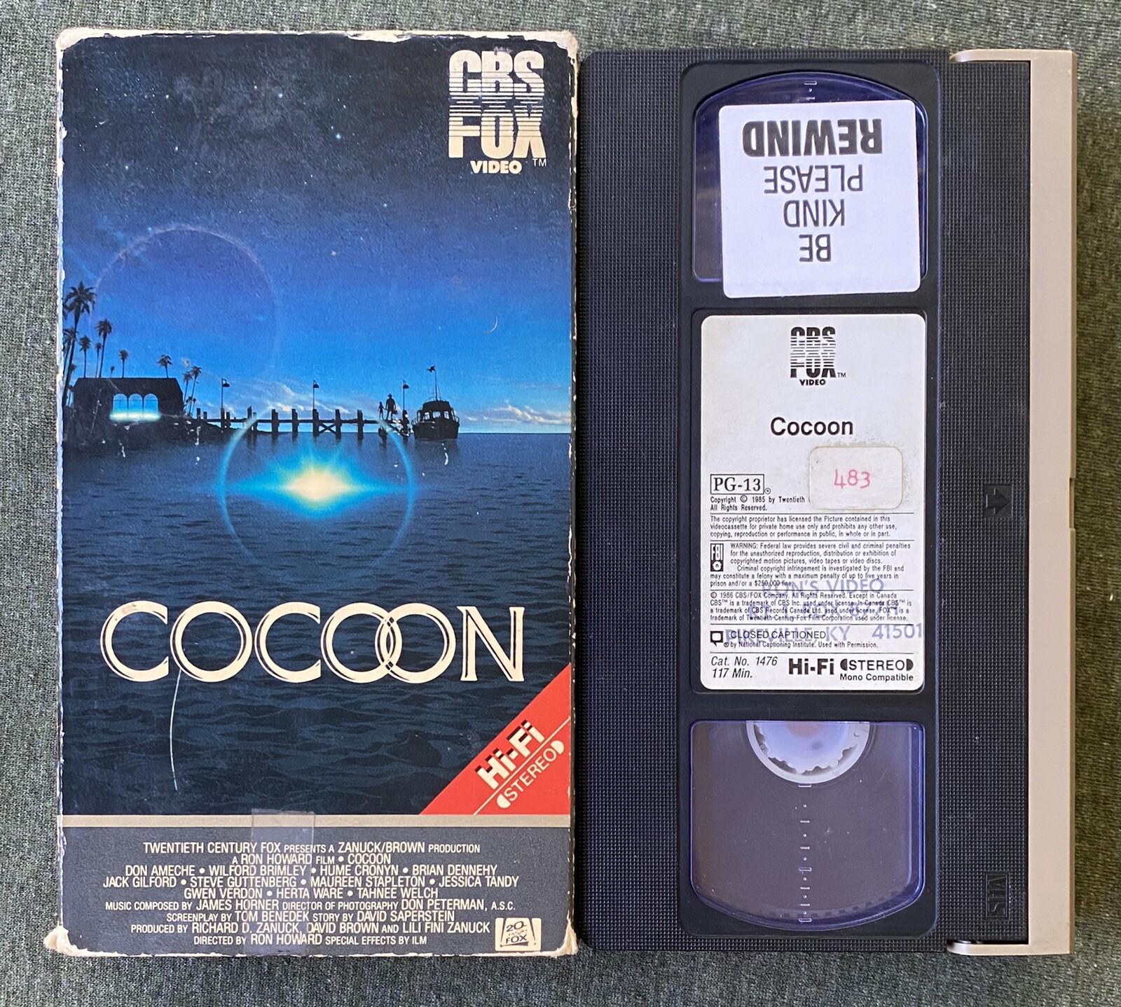 Cocoon VHS CBS FOX Video Hi-Fi Stereo Ron Howard Steve Guttenberg ...
