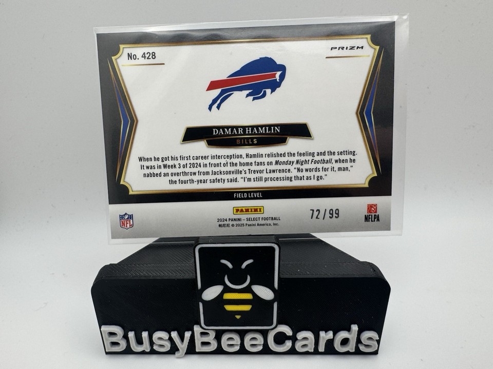 2024 Panini Select - Field Level Damar Hamlin #428 Tri-Color Prizm /99 ...