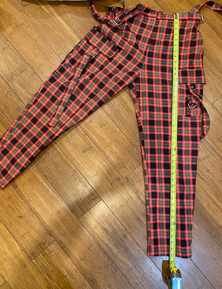 Ragged Priest pink and black plaid pants with buckle belt | eBay