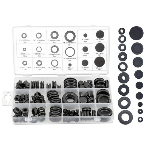 125pcs Rubber Grommet Kit 18 Sizes Firewall Hole Plug Assortment Set ...