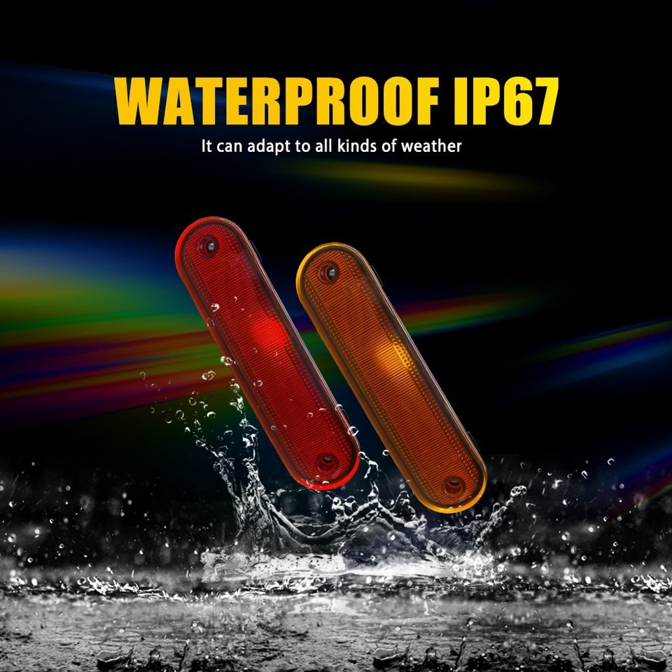 8PC Front Rear Marker Side Lights Amber Red Housing For 1990-05 Mazda ...