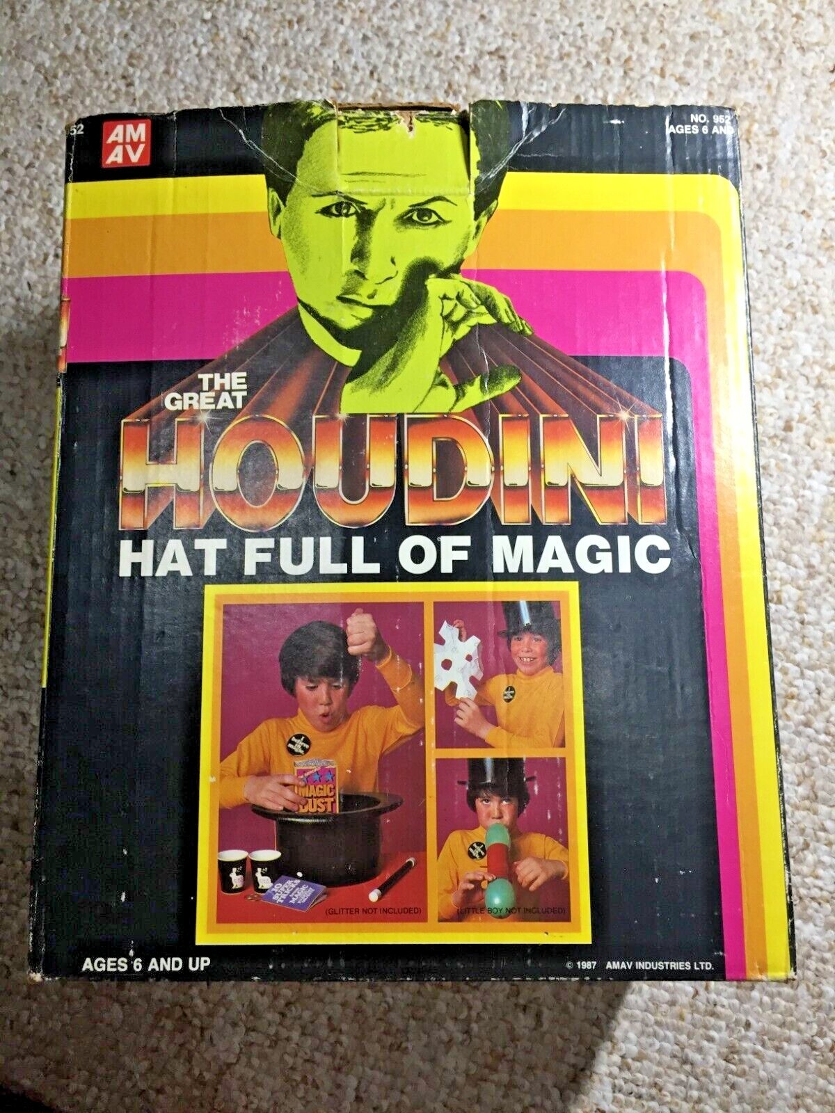 1987 The Great Houdini Hat Full Of Magic Toy Magic Set 105 No 952 AMAV ...