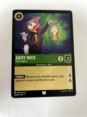 Disney Lorcana TCG Daisy Duck Secret Agent 76/204 Uncommon Non-Foil | eBay