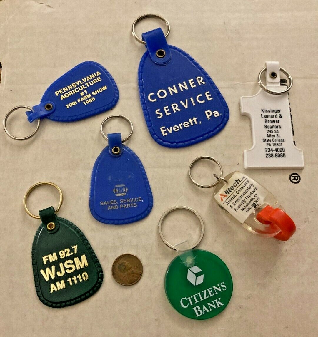 Vintage Lot Of 7 Keychains All From Pennsylvania Nice | eBay