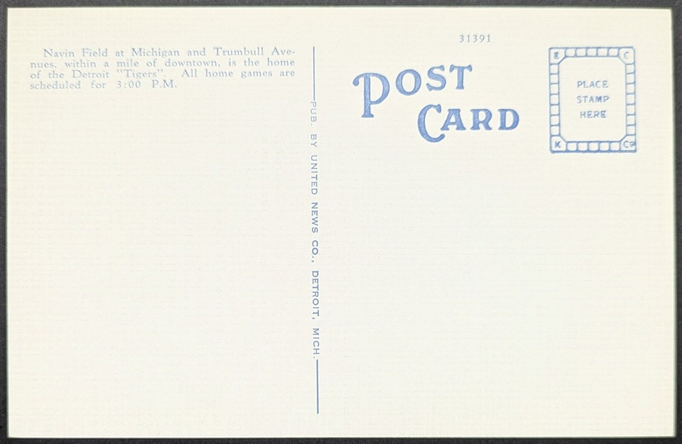 Circa 1930 Detroit Tigers Baseball Game @ Navin Field Vintage Unused ...