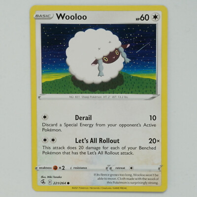 Wooloo 221/264 Common SWSH Fusion Strike Pokemon Card | eBay