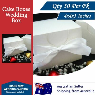 CAKE DECORATION CAKE BOXES 4x4x3" 50Pk Cupcake Tall Wedding Window ...