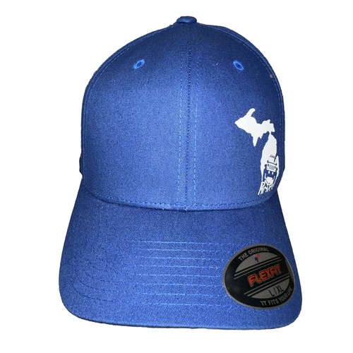 Michigan Hat Cap with State Outline in White w Jeep on Royal Blue ...